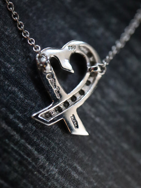 38603: Tiffany & Co. by Paloma Picasso 18k White Gold Diamond Heart Pe ...