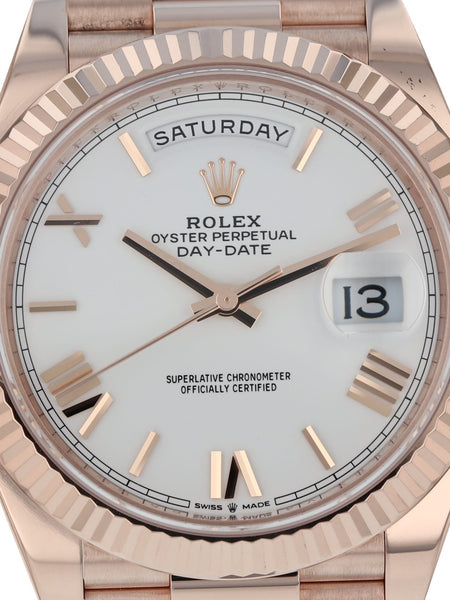 M38251: Rolex 18k Rose Gold Day-Date 40, Ref. 228235, 2021 Full Set ...